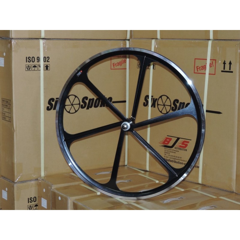 Roues à bâtons Six Spoke Noire - Moto et loisirs